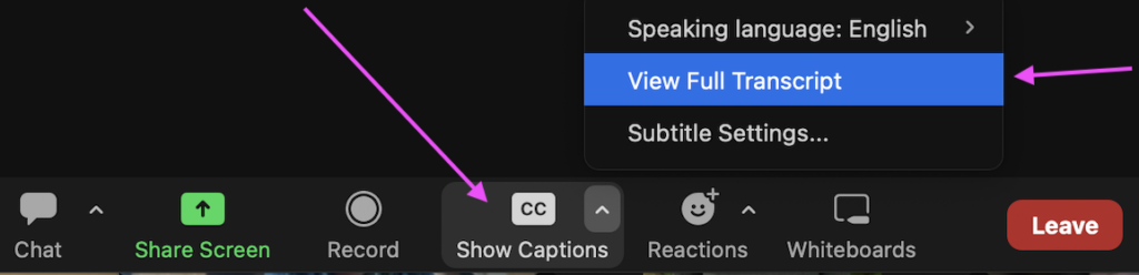 Enable Zoom Captions | Adult Numeracy Center